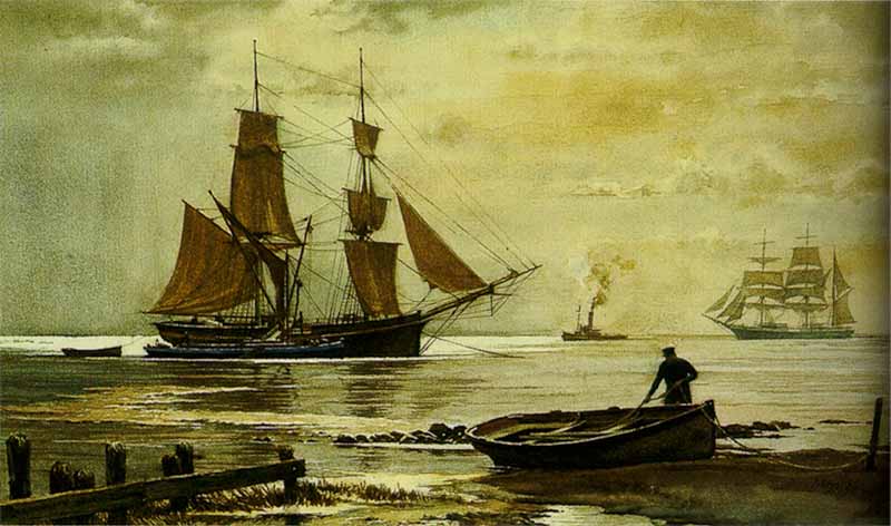 Collier Brig and Barge by Victor Mays