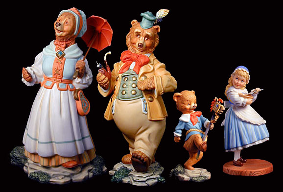 Goldilocks and the Three Bears - Porcelain Figurine Set by Scott Gustafson