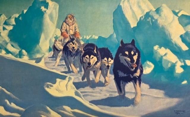 Trail Through the Pressure Ice by Fred Machetanz