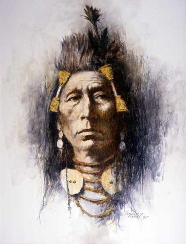 Crow Brave - (Portraits of Our Native American History) by Howard Terpning
