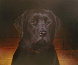Black Lab (Original Painting) by John Weiss
